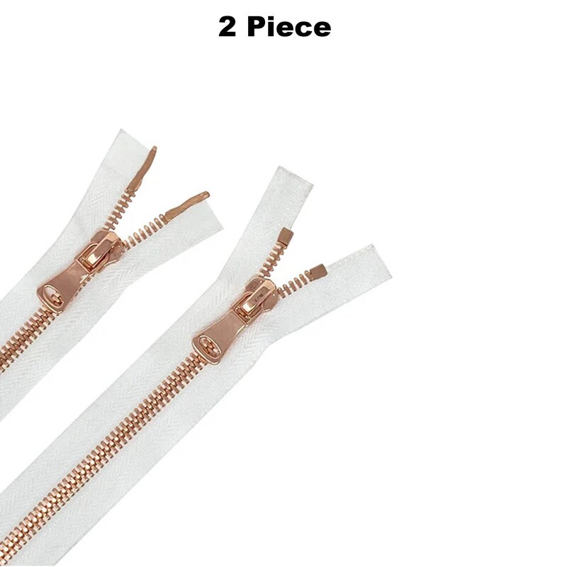 Metal 5MM Two Way Separating Zipper White Rose Gold | Michaels