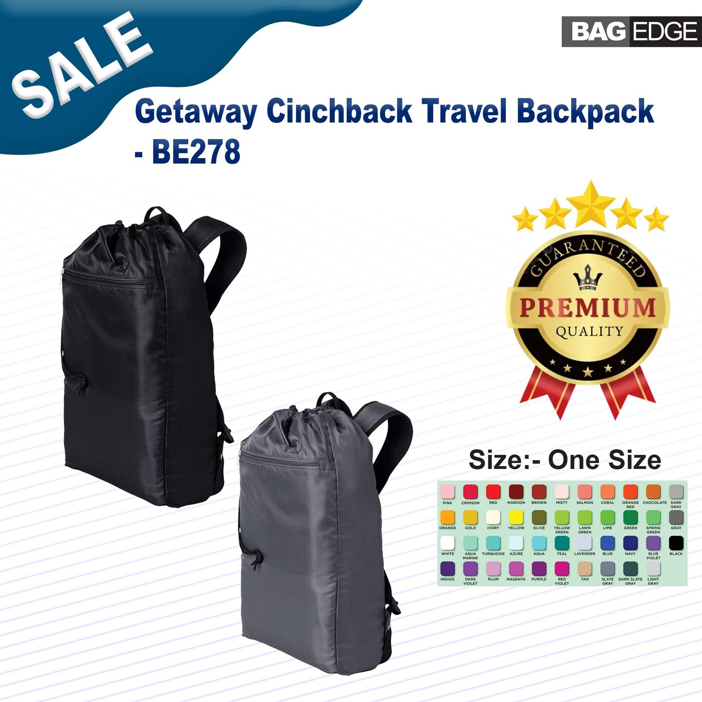 BAGedge® Getaway Cinchback Travel Backpack | Michaels