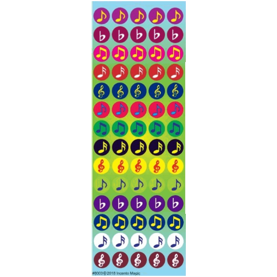 Musical Notes Round Dot Stickers – 25 Sheets | Music-Themed Decorative ...