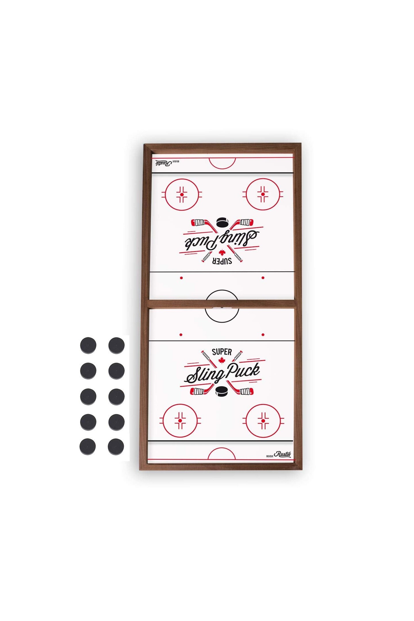 Bojeux RUSTIK Super Sling Puck - A Game of Action and Speed, 2 Players ...
