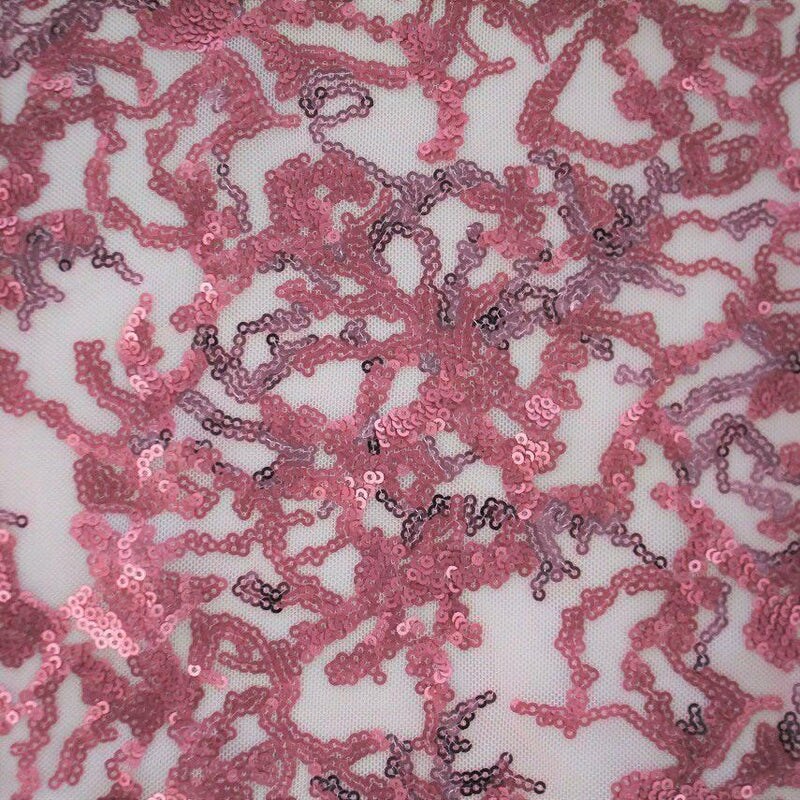 1 Yard Coral Reef Stretch Mesh Sequin Fabric | Michaels