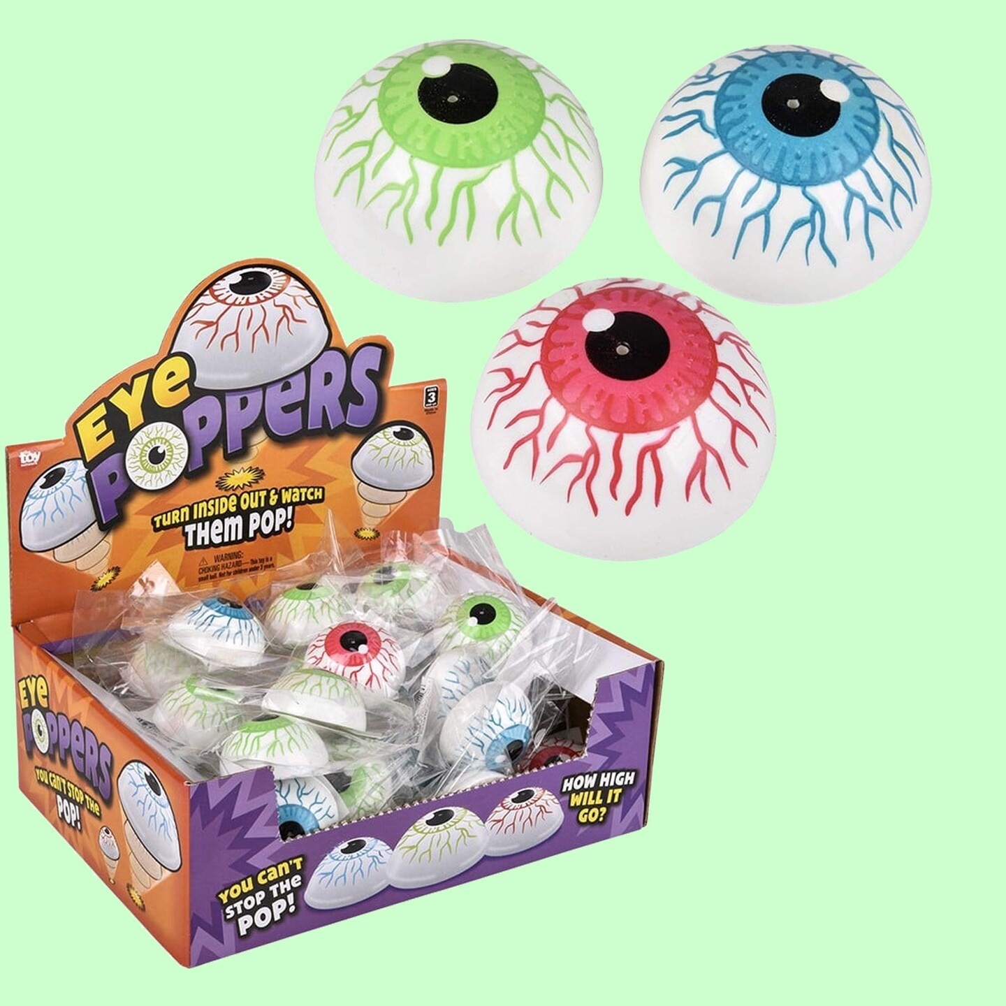 1.75 Inch Eyeball Poppers Halloween Launch Toy Assortment 48 Pieces ...