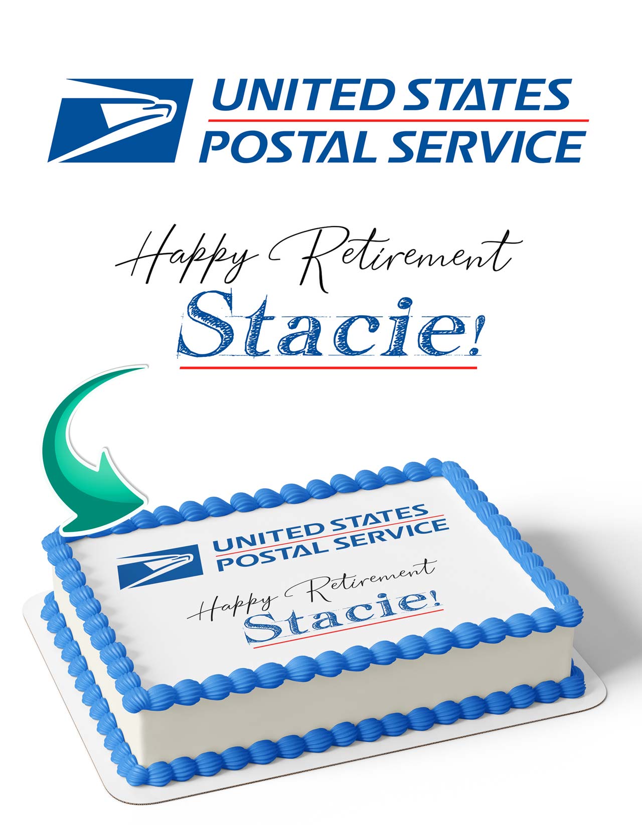 United States Postal Service USPS Retirement Edible Cake Image Topper ...
