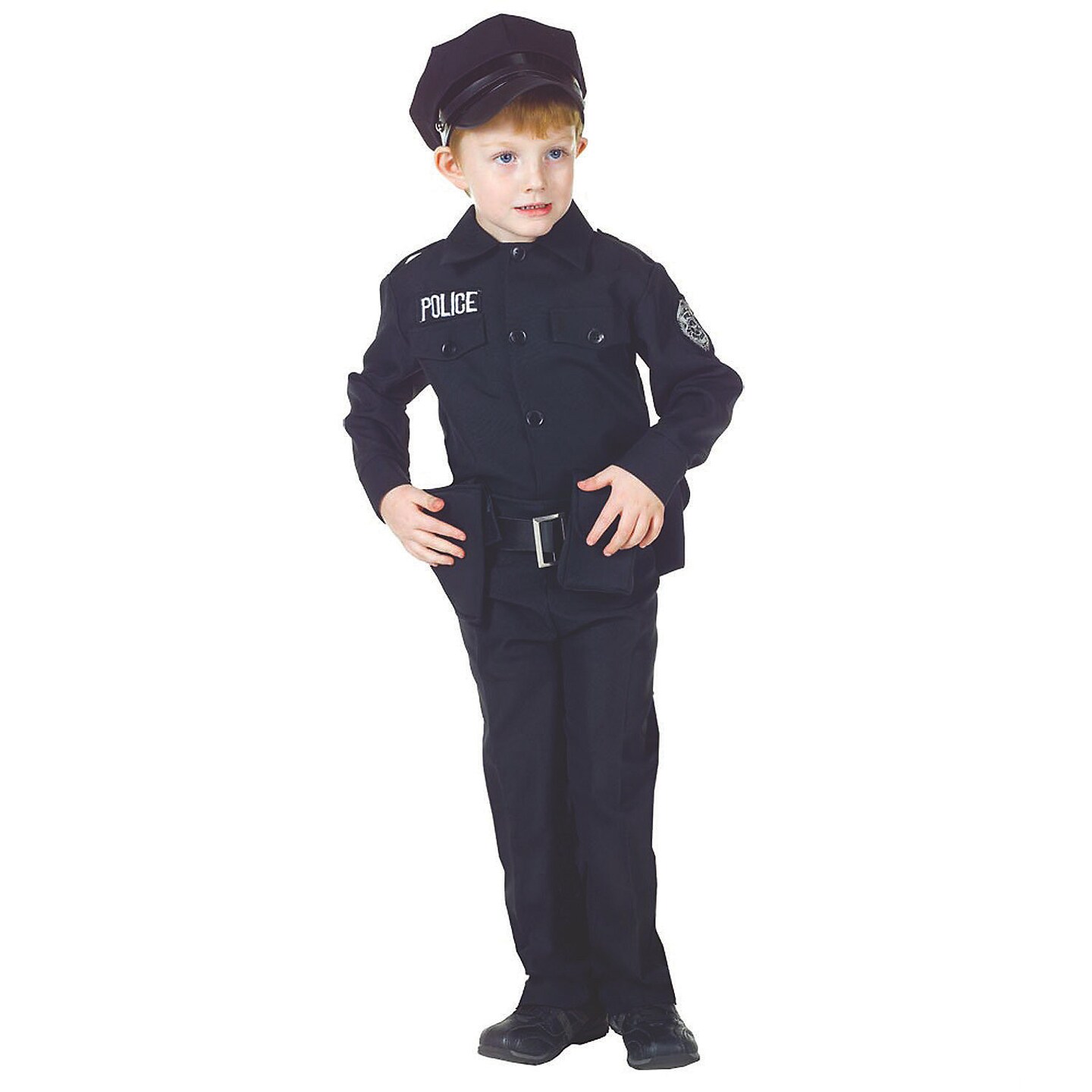 Unisex Police Uniform Child Costume with Shirt Pants Hat and Belt for ...