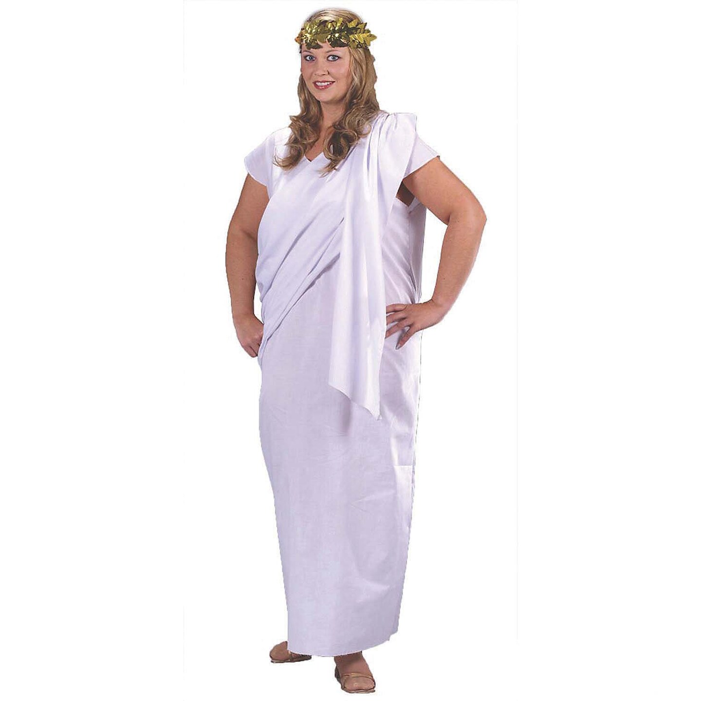 Adult Toga Toga Costume White Robe Shoulder Drape Headpiece | Michaels