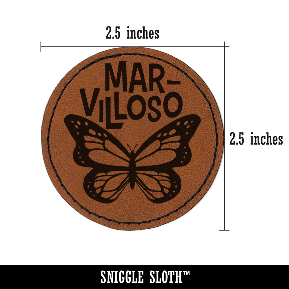 Marvilloso Marvelous Butterfly Spanish Compliment Round Iron-On ...