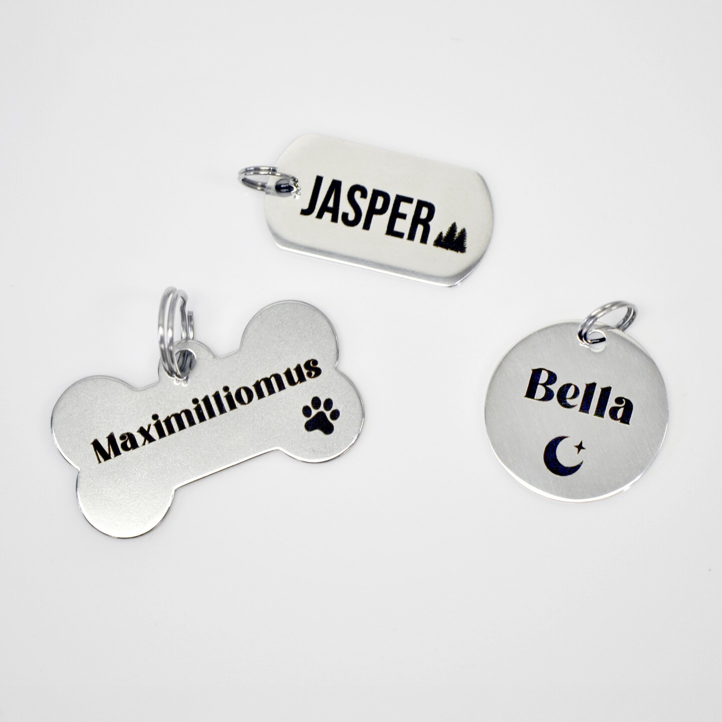 Custom Engraved Stainless Steel Pet Tags | Personalized Dog or Cat ID ...
