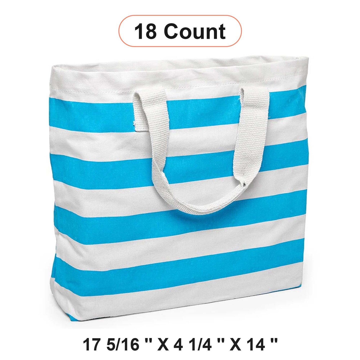 Stripe Canvas Tote Bags 17 5/16 '' x 4 1/4 '' x 14 '' Reusable and ...