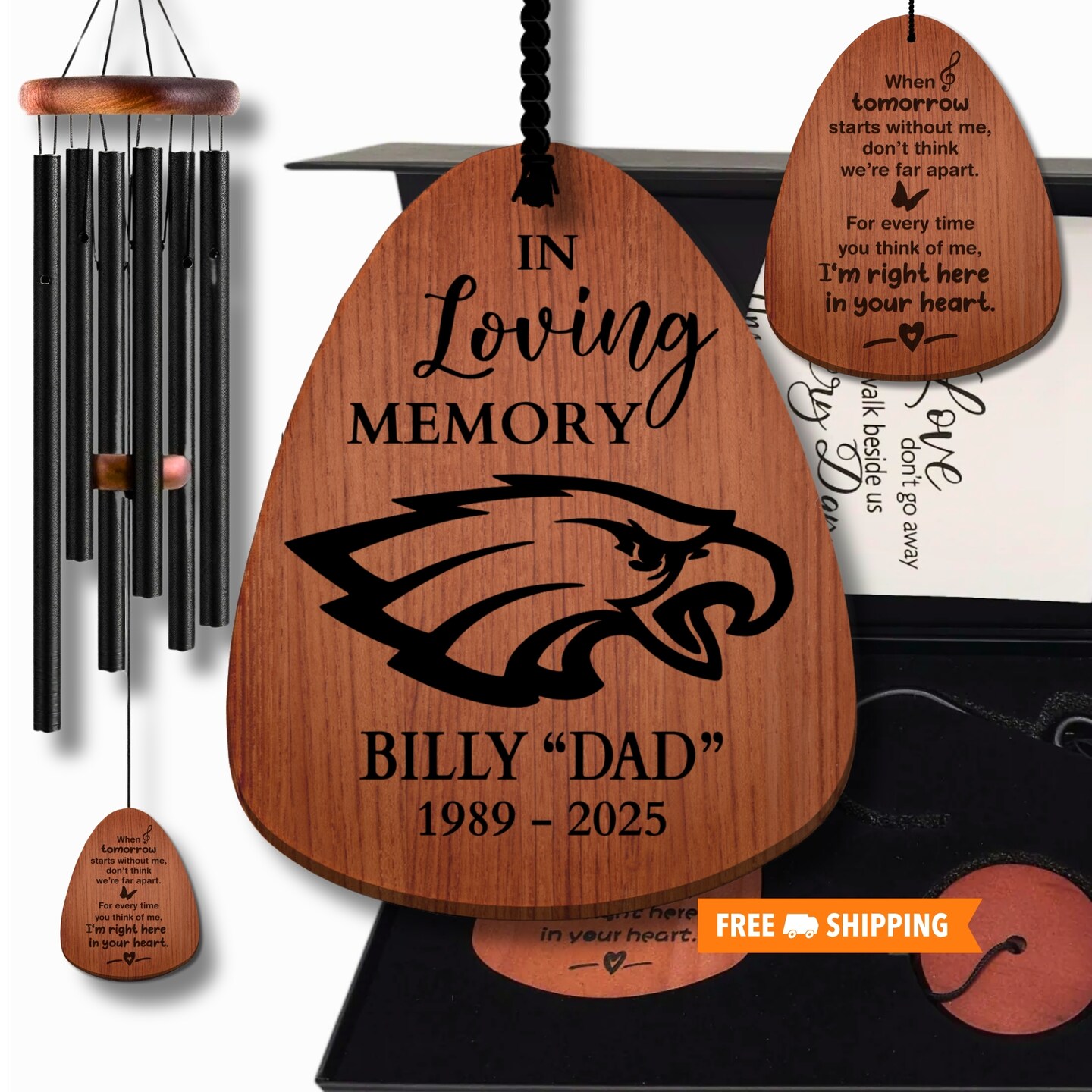 Philadelphia Eagles Football Memorial Wind Chimes for Sports Fans ...