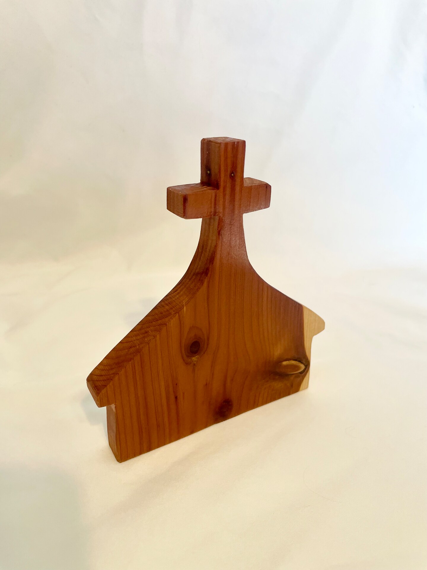 Cedar Wood Church With Cross 6”x6” | MakerPlace by Michaels