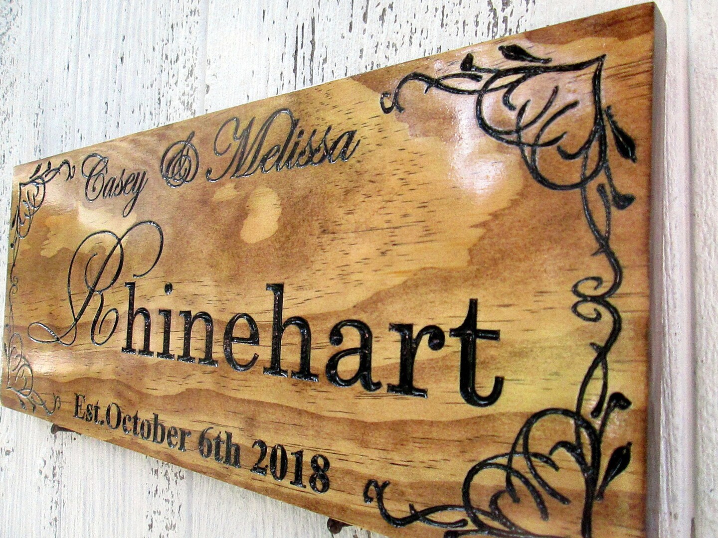 Wooden Established Sign, Last name sign, Custom Carved Wedding Signs ...