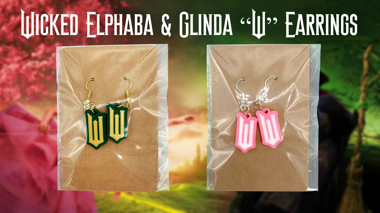 Wicked Elphaba and Glinda "W" Dangle Drop Earrings 2 Pack 3D Printed ...
