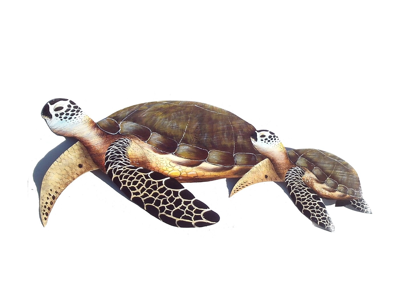 Sea Turtles hand Painted Florida palm tree frond art | MakerPlace by ...