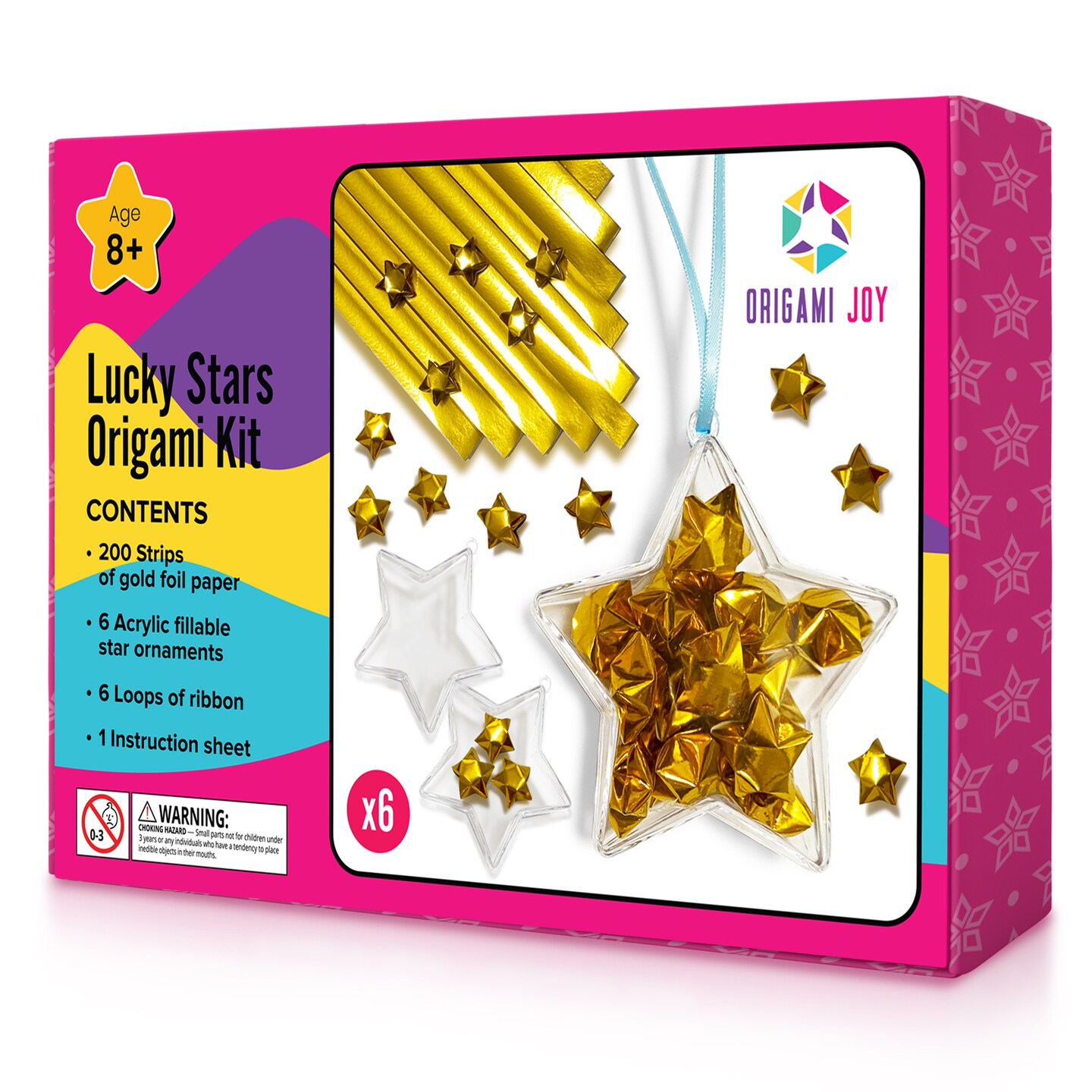 Lucky Star Origami Kit. Fillable Star-Shaped Ornaments with 200 Gold ...