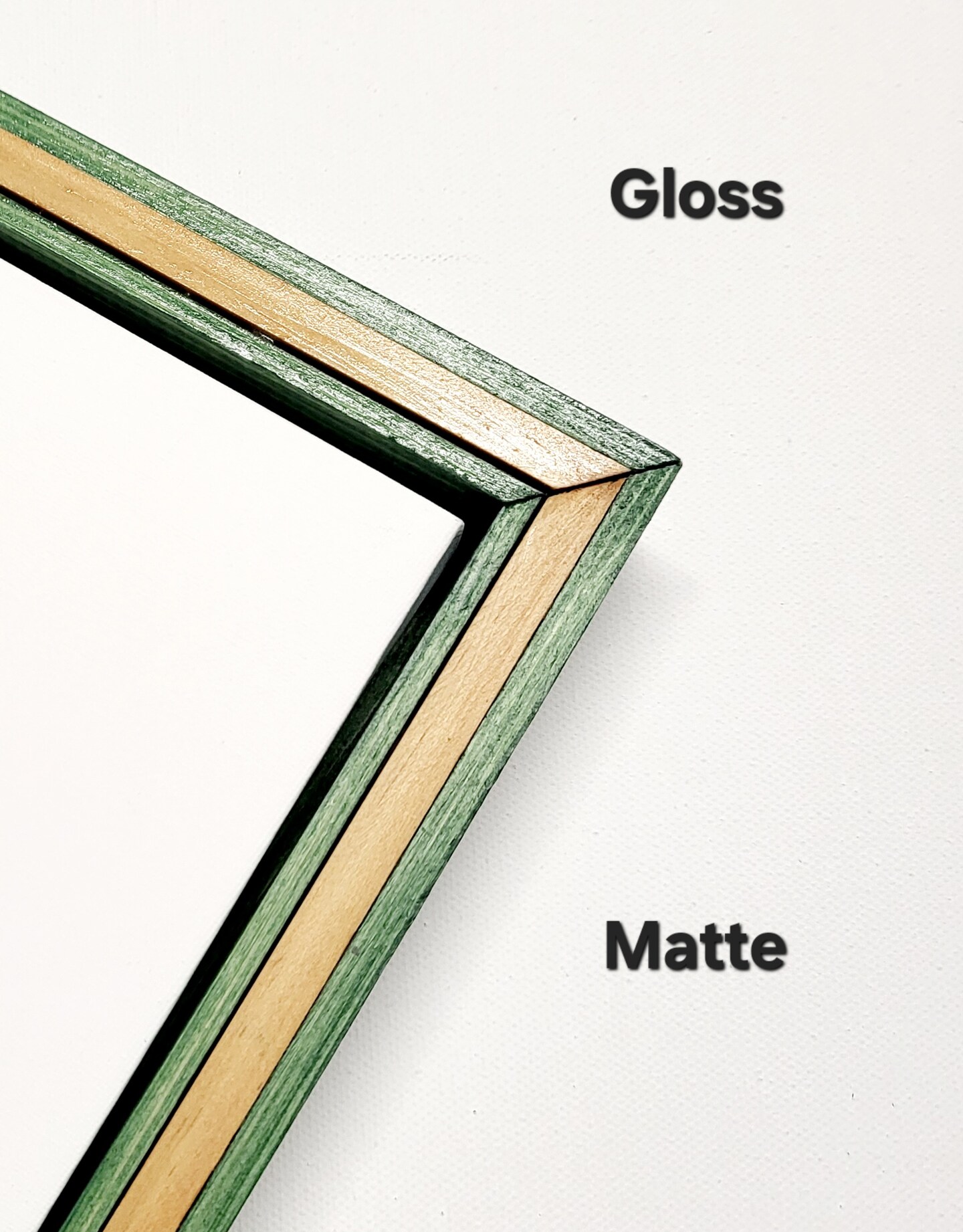 *Matte Green with Light Brown* Border Pinstripe Canvas Floating Frame ...