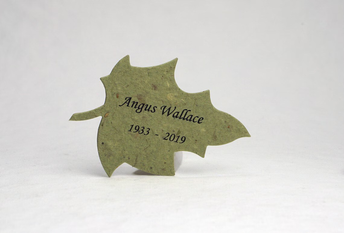 Custom Wildflower Seed Paper Leaf Shapes - Memorial Favor - Embedded ...