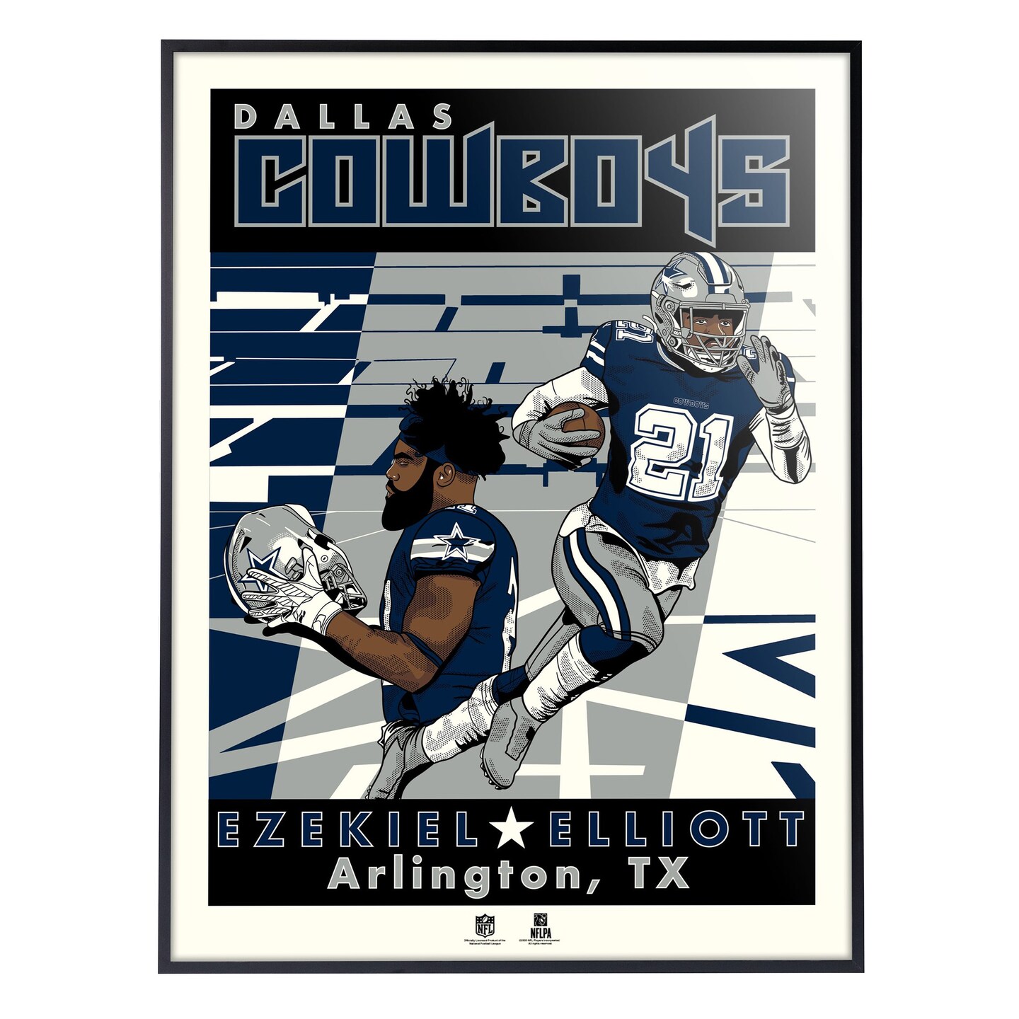 Phenom Gallery Dallas Cowboys Ezekiel Elliott 18" x 24" Deluxe Framed ...