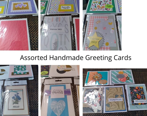 100 Hand Stamped Cards, Bulk Handmade Greeting and Note Card Set ...