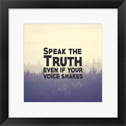 Framed Art Speak The Truth - Yellow Wall Decor 18x24 Artwork, Size ...