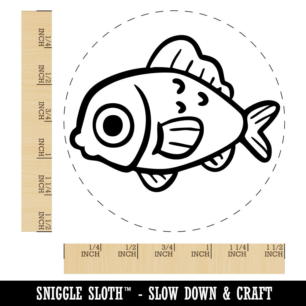 Baby Fish Cartoon Cute Big Eyes Self-Inking Rubber Stamp for Stamping ...