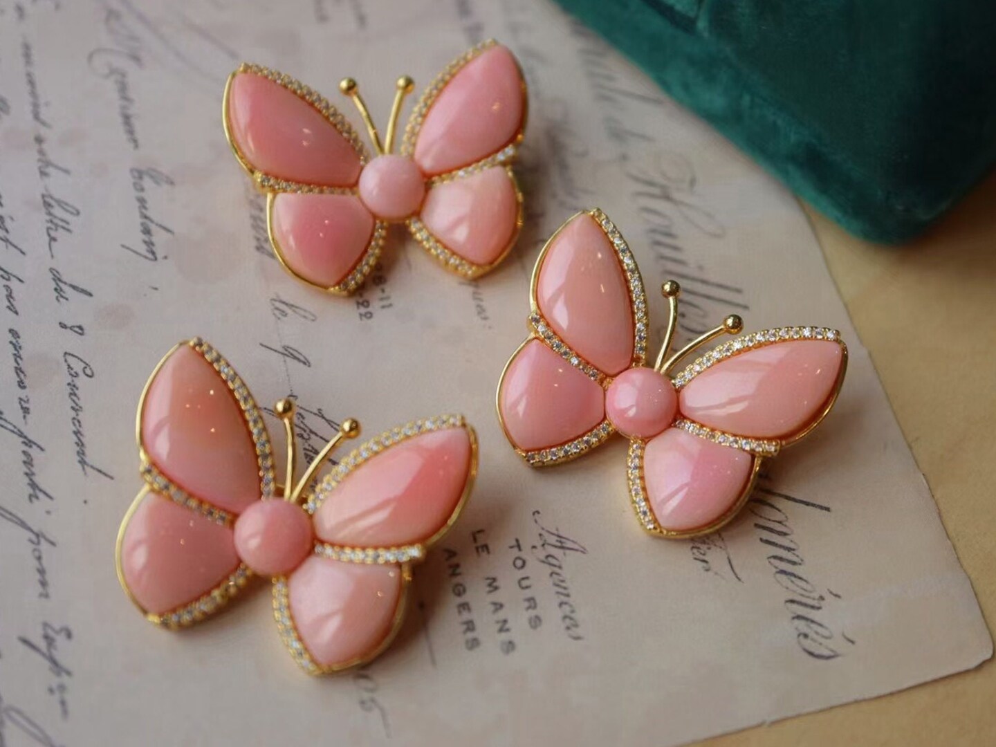 Pink butterfly brooch store