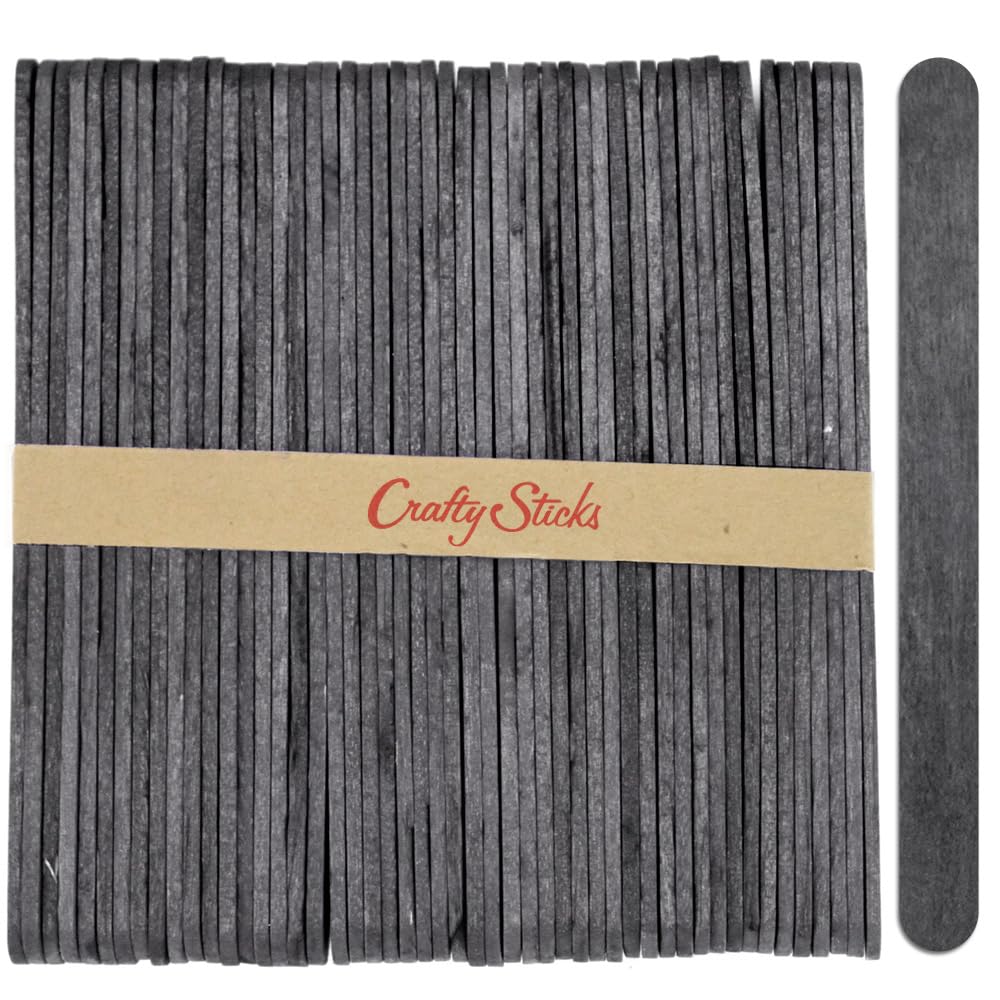 50 Sticks Black Popsicle Sticks for Halloween Penguin Spider Kids ...