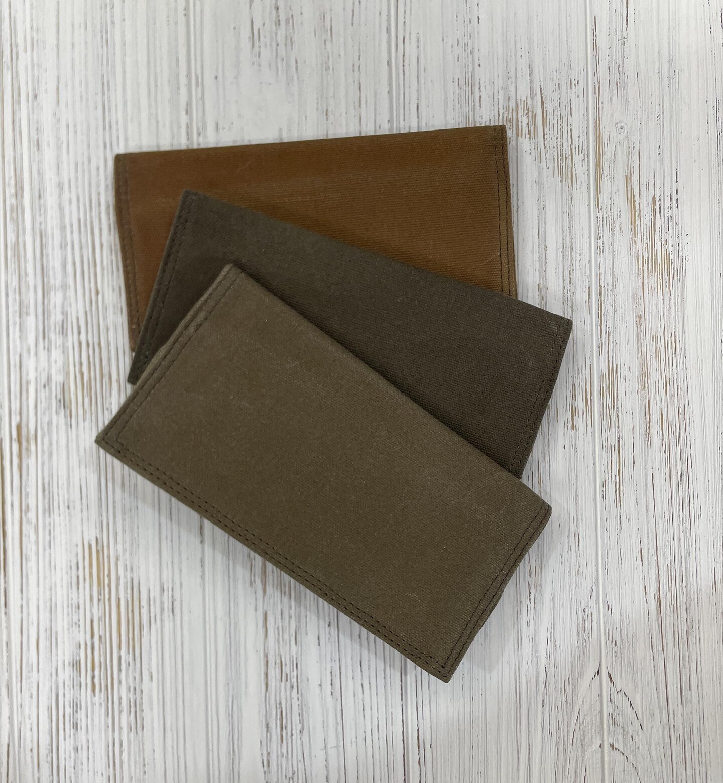 Waxed Canvas Checkbook Cover, Checkbook Register Holder, Bifold ...