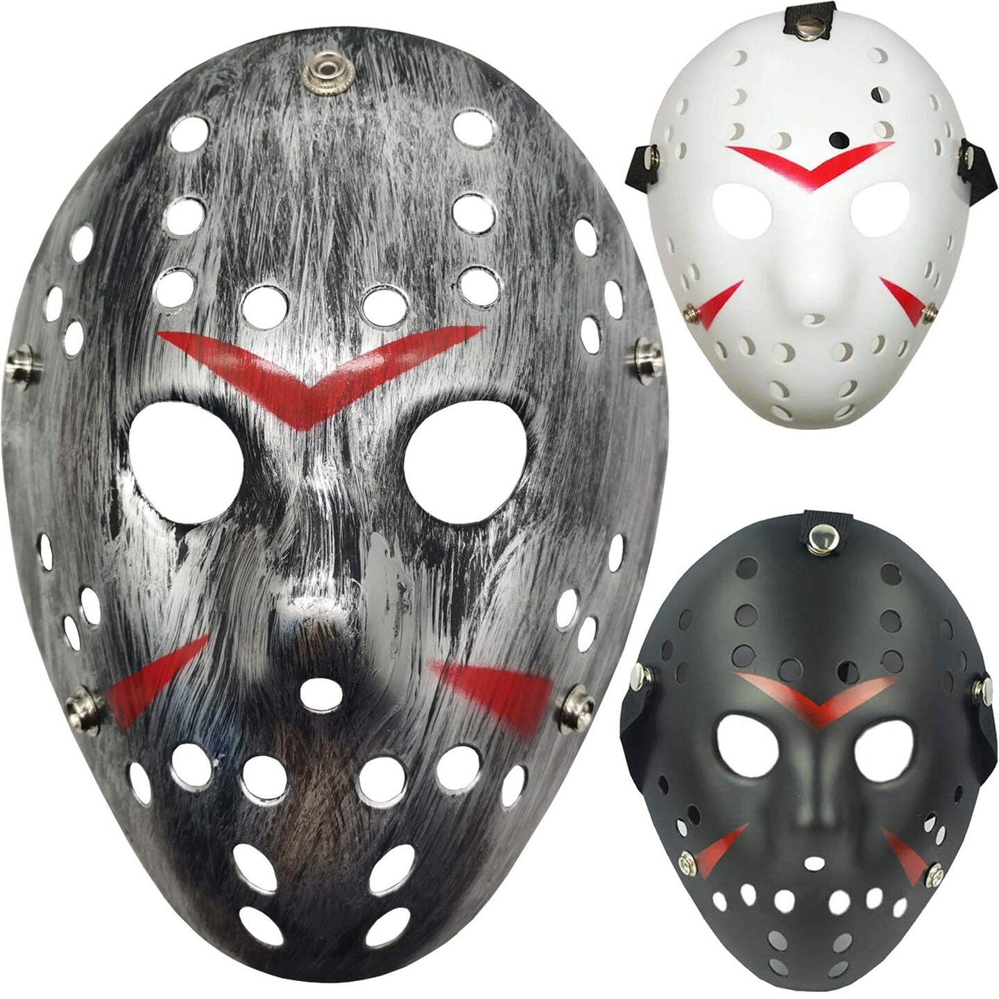 TIHOOD 3PCS Costume Jason Mask Cosplay Halloween Masquerade Party ...
