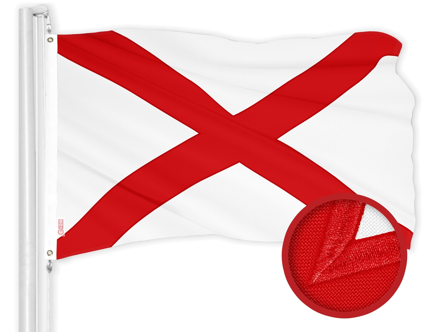 G128 Alabama AL State Flag | 3x5 Ft | ToughWeave Series Embroidered ...