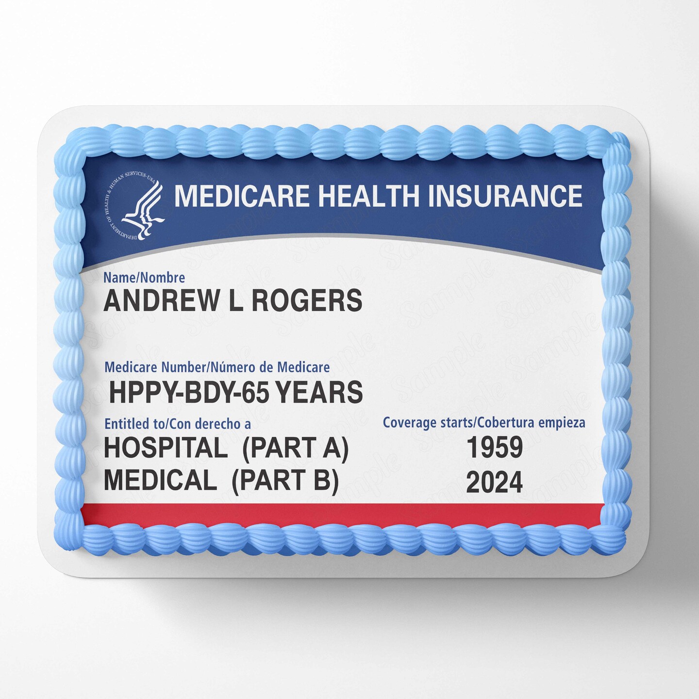 Medicare Card Edible Cake Image Topper Birthday Cake Sheet | MakerPlace ...