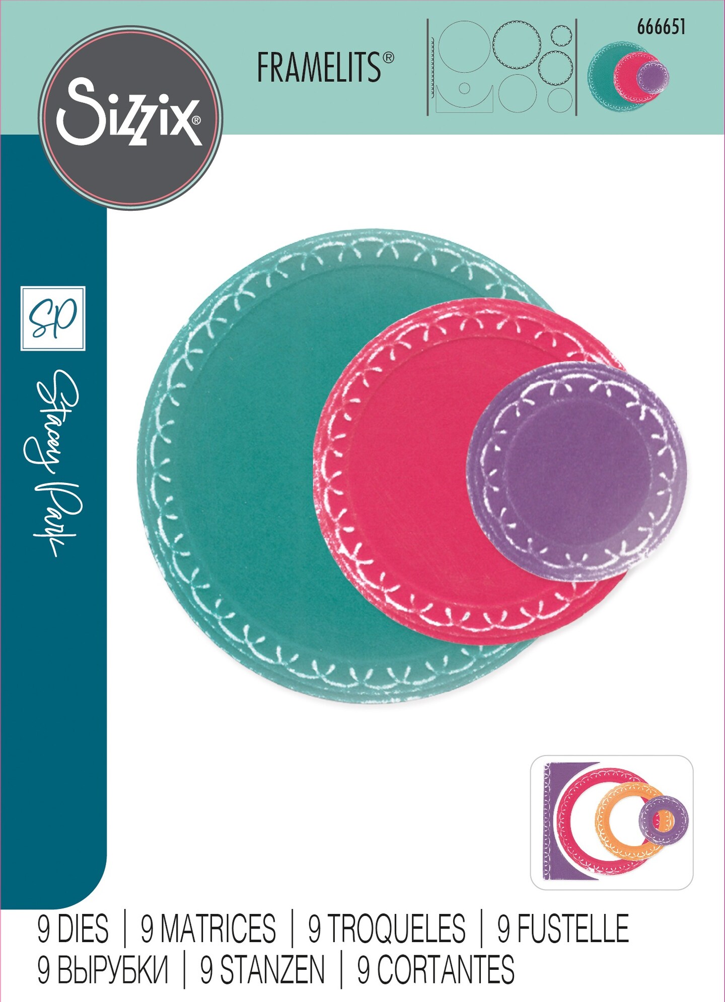 Sizzix Fanciful Framelits Die Set By Stacey Park 9/Pkg-Alena Arched Circles | Michaels