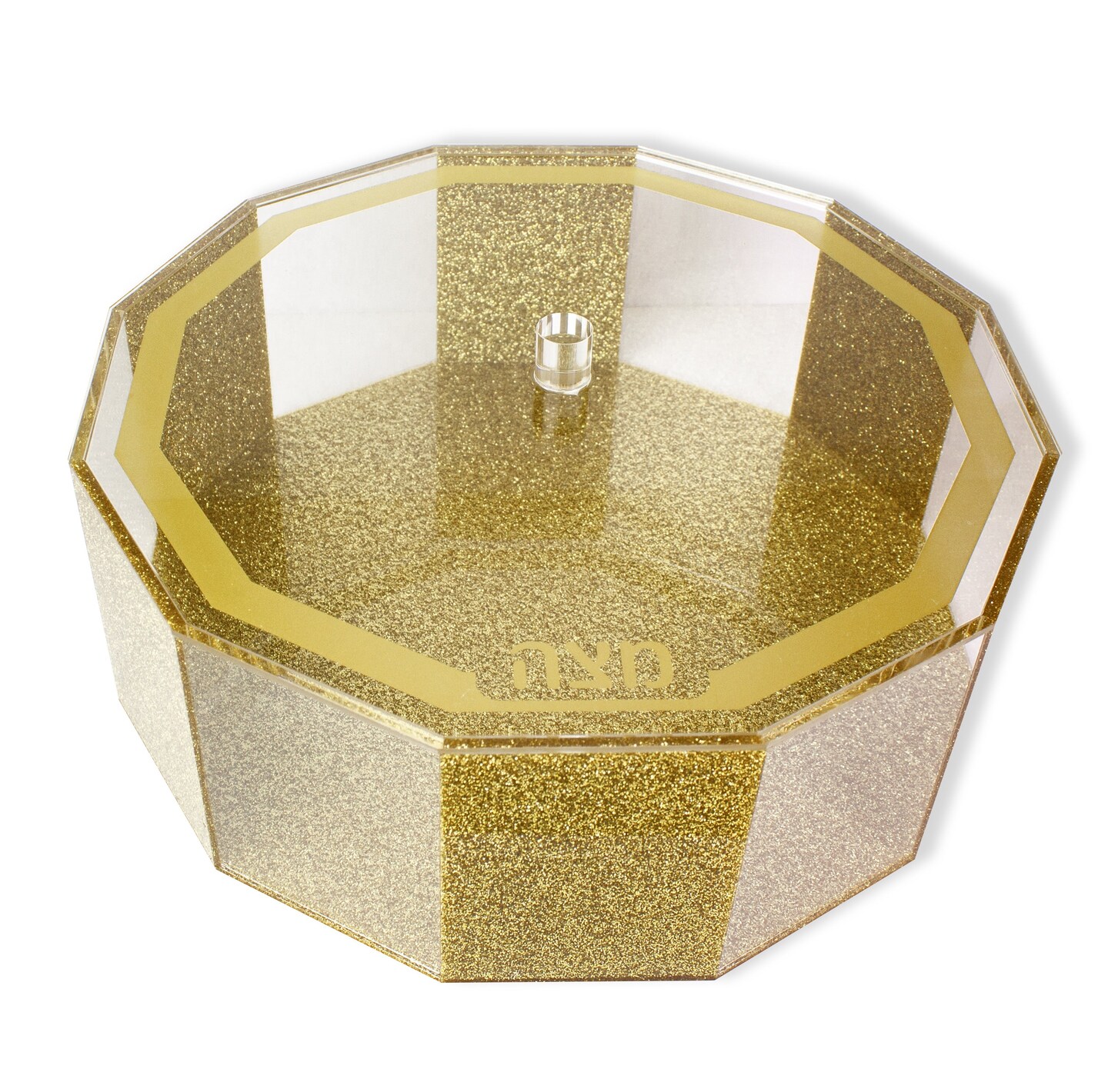 Gold and Clear Lucite Hexagonal Passover Matzah Box with Lid | Michaels