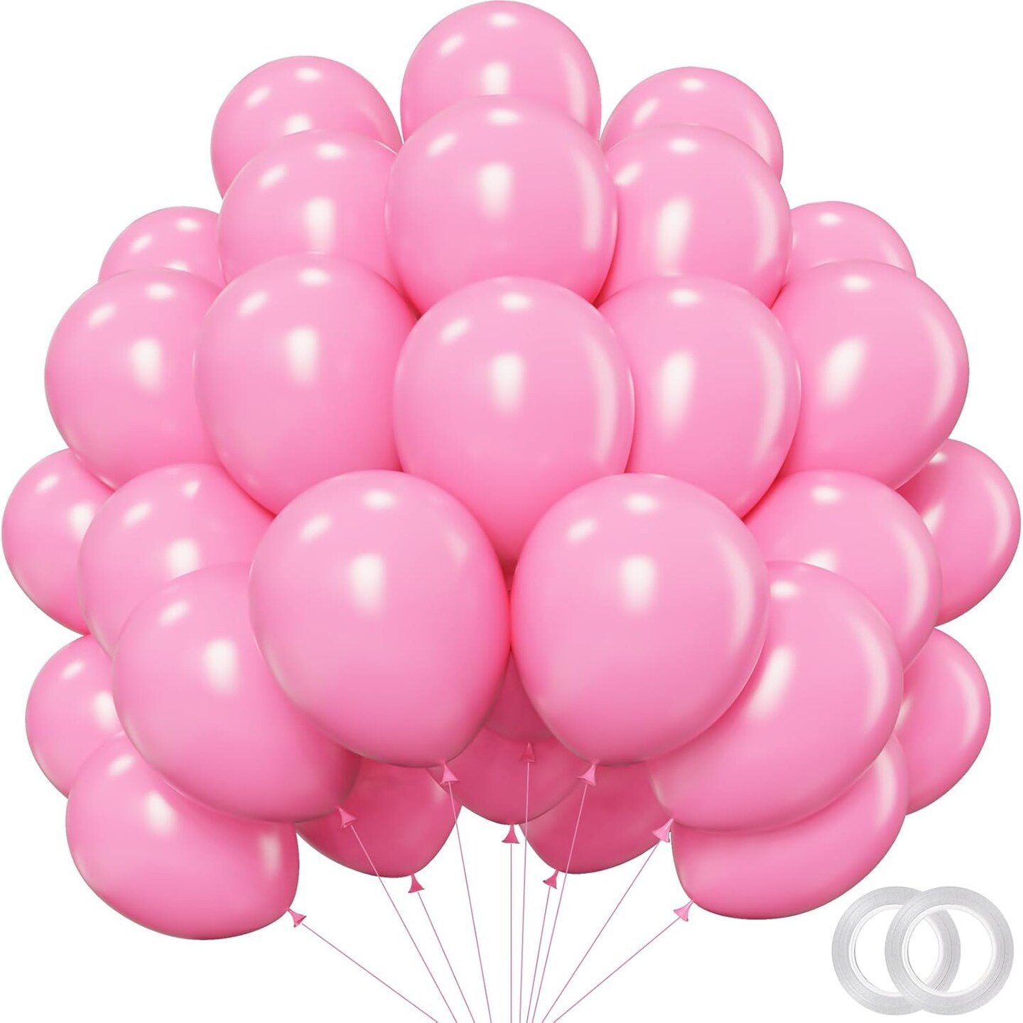 Pink Balloons - 12 inch 100pcs Latex - Round Matte Pink Birthday ...