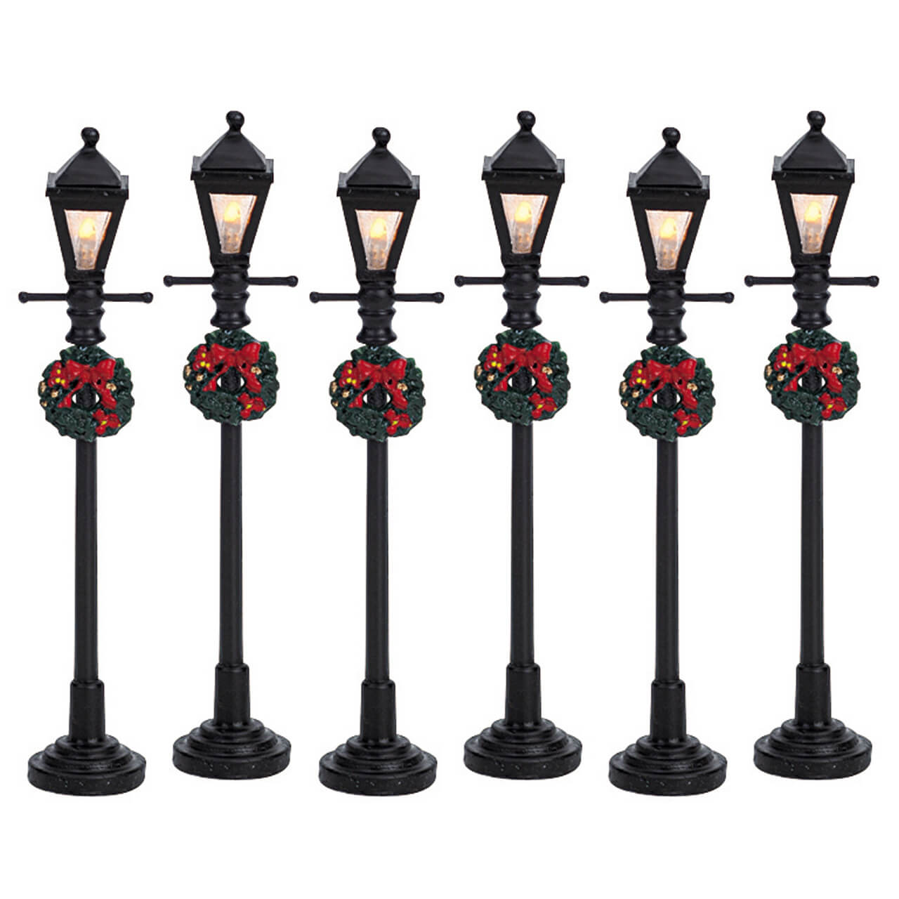 LEMAX Gas Lantern Street Lamp, set of 6, Battery Operated (4.5V) #64499 ...