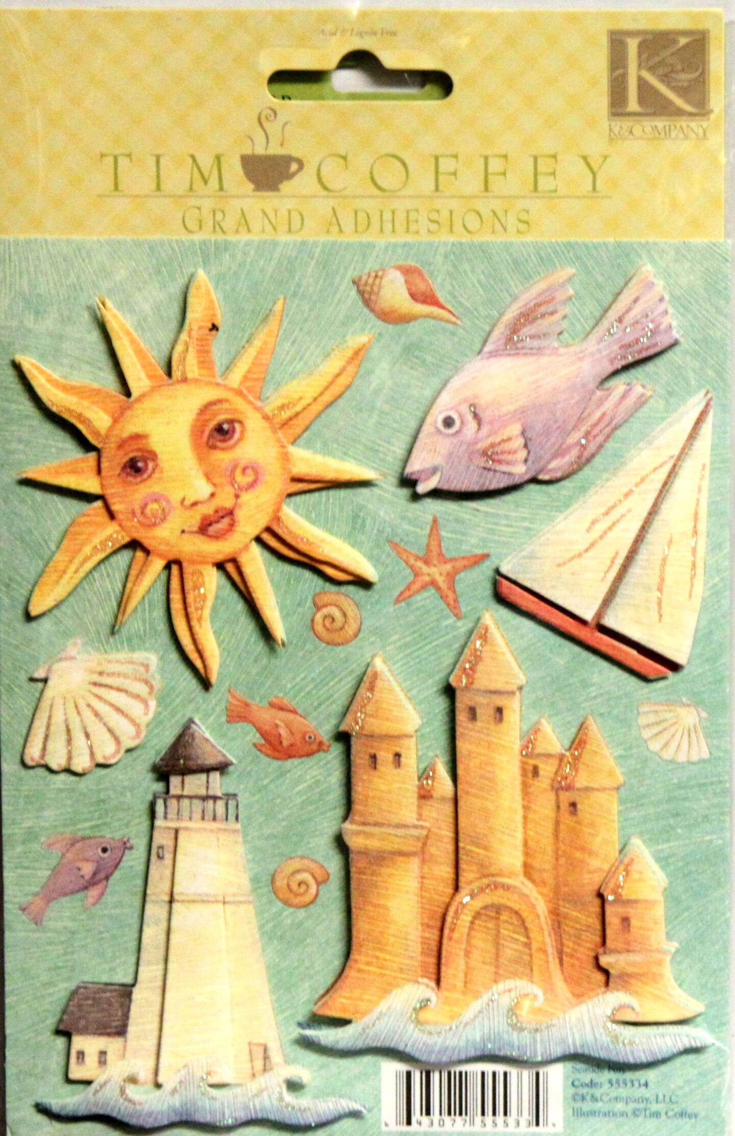 K & Company Tim Coffey Seaside Fun Dimensional Stickers | Michaels
