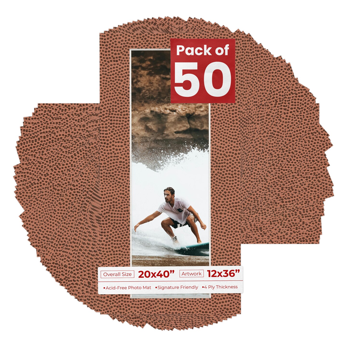Football Texture Mat Board for 20x40 Frames - Fits 12x36 Photos, Color ...