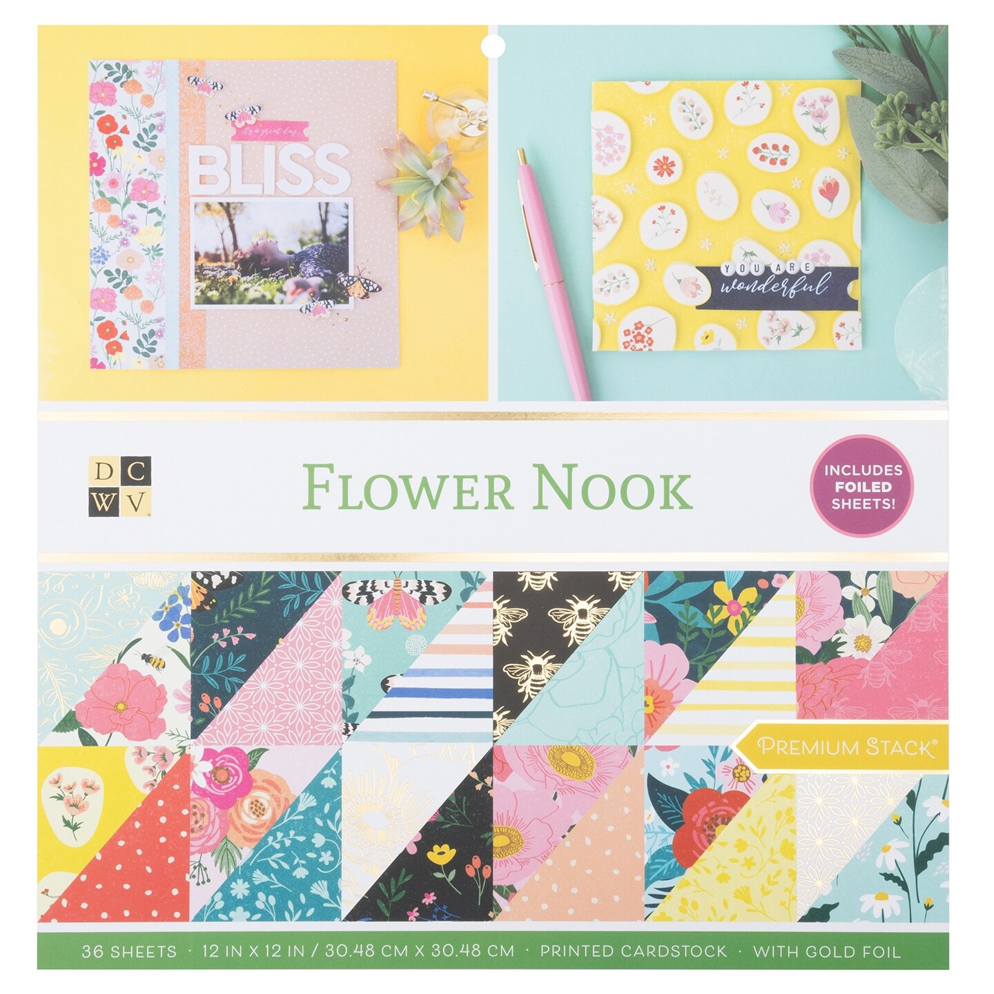 DCWV Premium Paper 12"X12" 36/Pkg-Flower Nook | Michaels