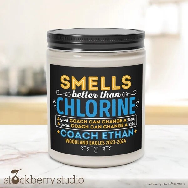 Swimming Coach Candle Personalized Swimmer End of Season Gift for Swim ...