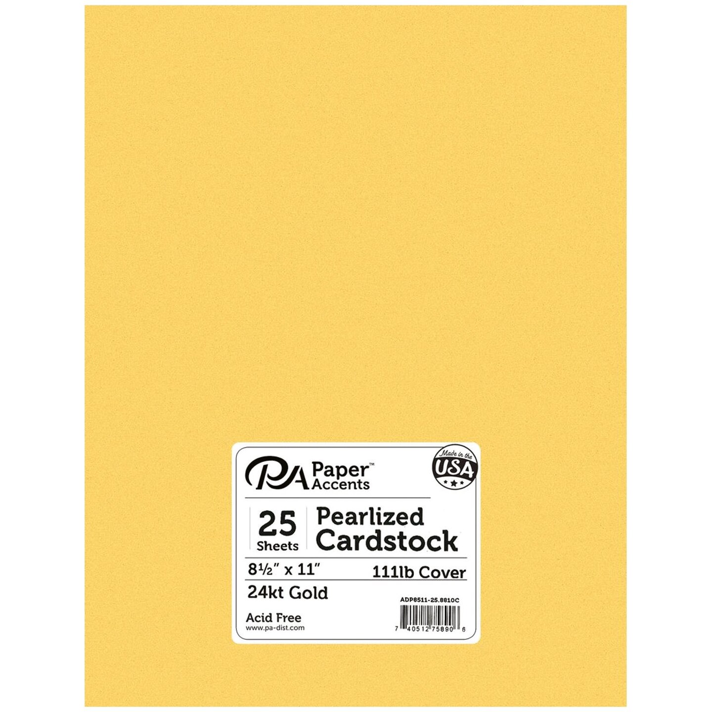 PA Paper Accents Pearlized Cardstock 8.5" x 11" 24kt Gold, 111lb ...