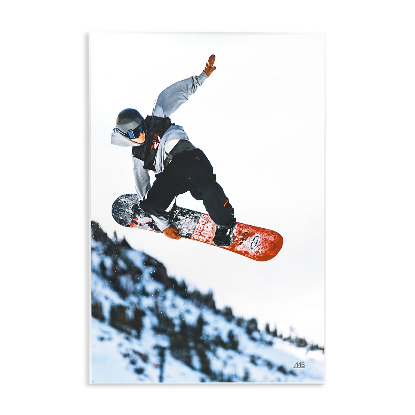 Stupell Industries Winter Snowboard Jumps Wall Plaque Art Design by Max ...