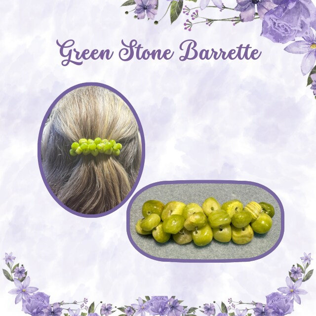 Variegated Green Stones Barrette | MakerPlace by Michaels
