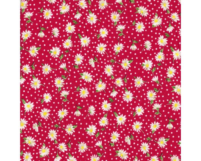 Polka Dot Daisies Cotton Fabric | By the Yard | Sewing and Crafting ...