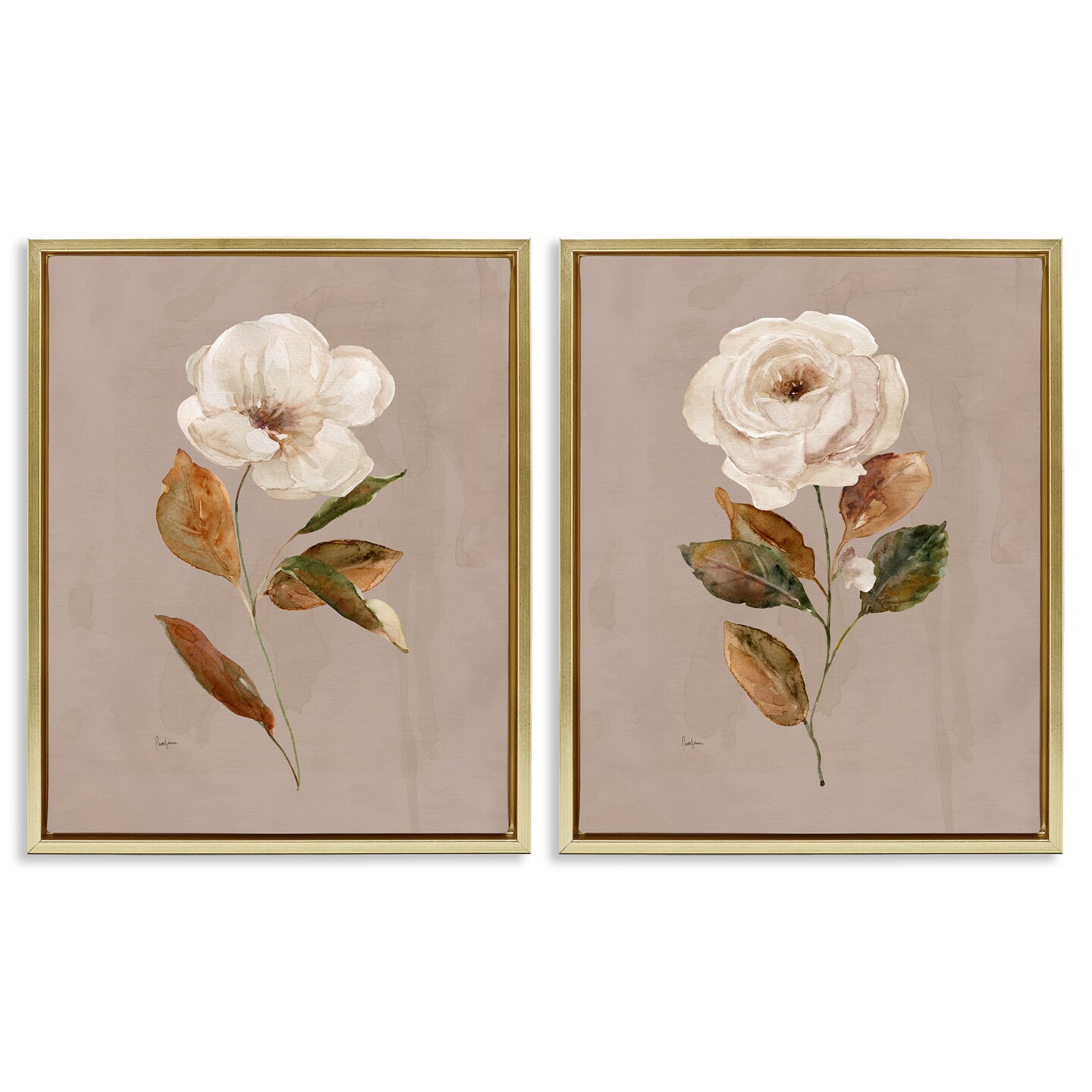 Stupell Industries Rustic Style Rose Blooms 2pc Floating Frame Set By ...