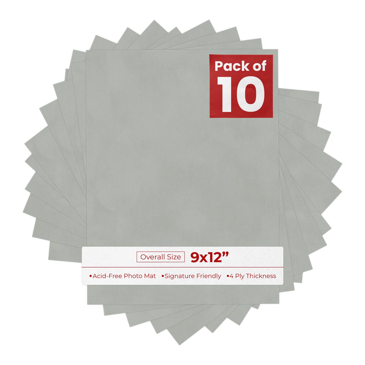Light Grey Suede 9x12 Uncut Mat Board - Blank Sheets, No Opening, Color ...