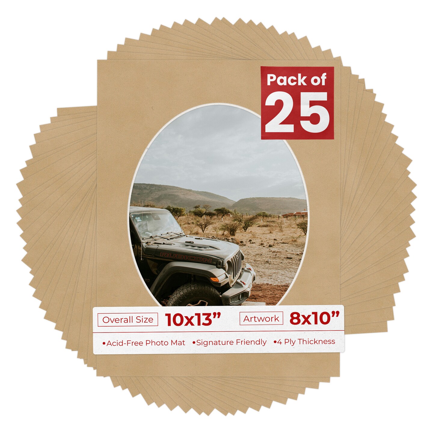Beige Suede Mat Board for 10x13 Frames - Oval Opening for 8x10 Photos ...