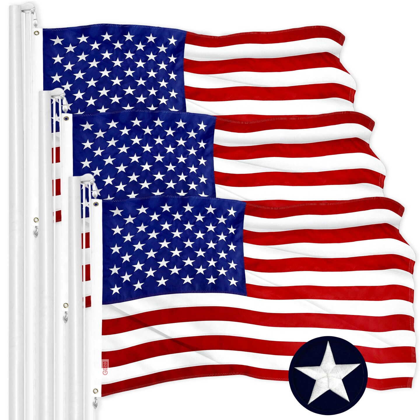 USA American Flag 4x6FT 3-Pack Embroidered Polyester By G128 | Michaels