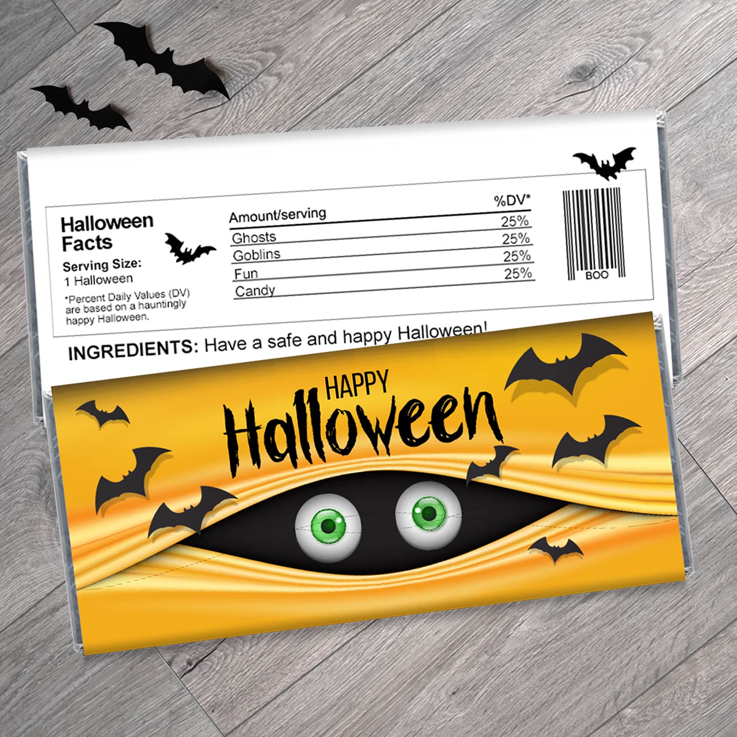 Personalized Haunted Eyes Halloween Candy Bar Wrappers. Personalized ... Personalized Haunted Eyes Halloween Candy Bar Wrappers. Personalized ...