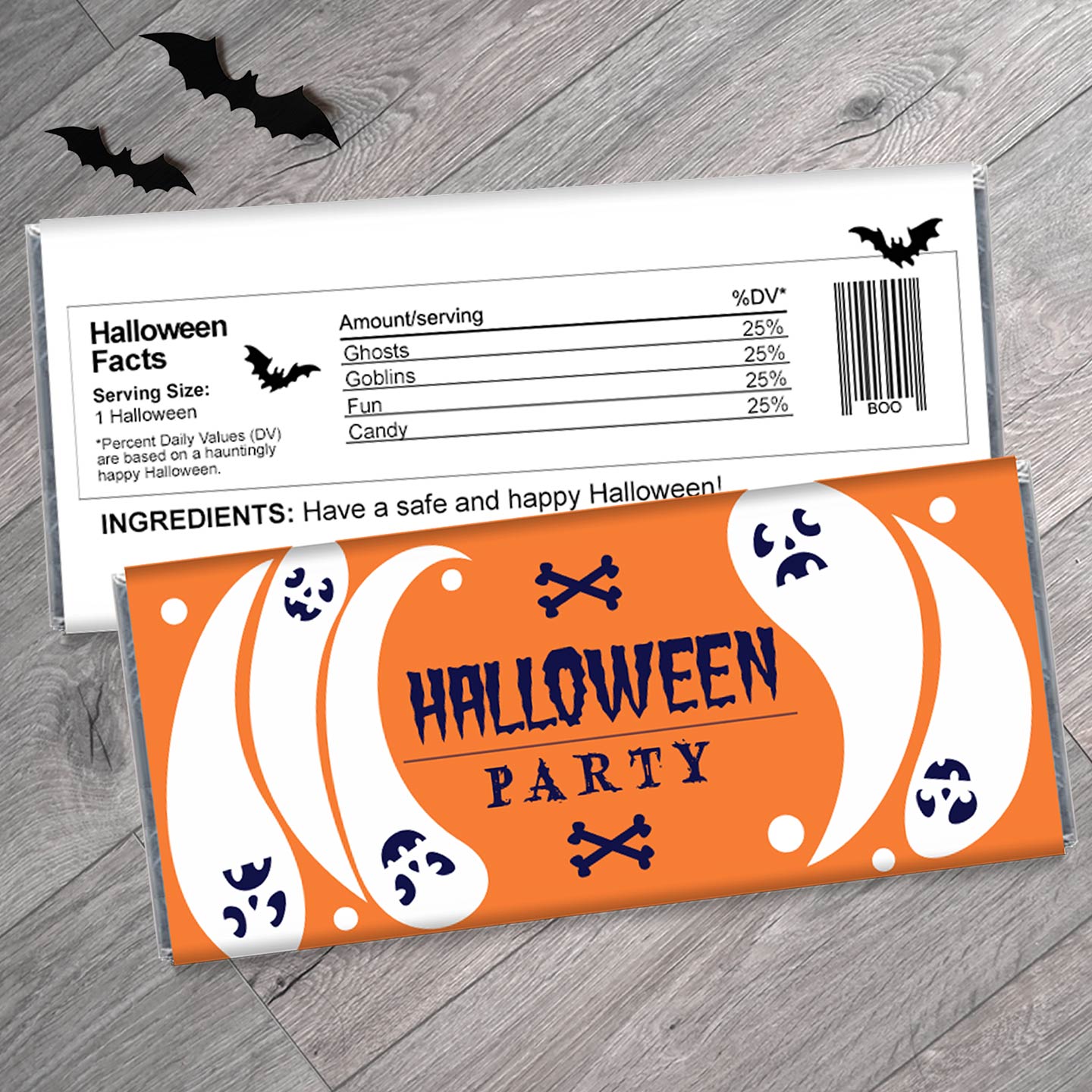 Personalized Halloween Candy Bar Wrappers. Ghostly Halloween Party ...