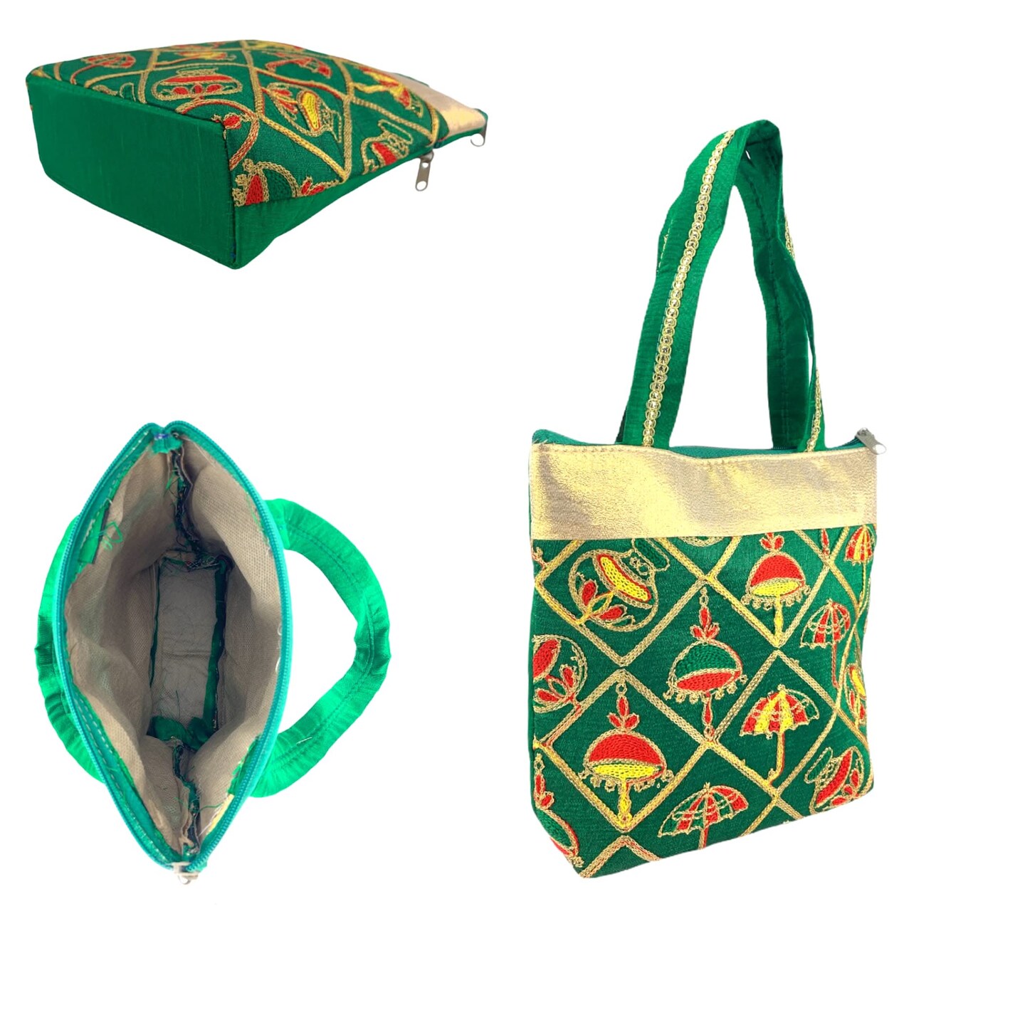 Indian Tote Bag Ethnic Bag with Gota Patti Embroidered Purse Wedding ...