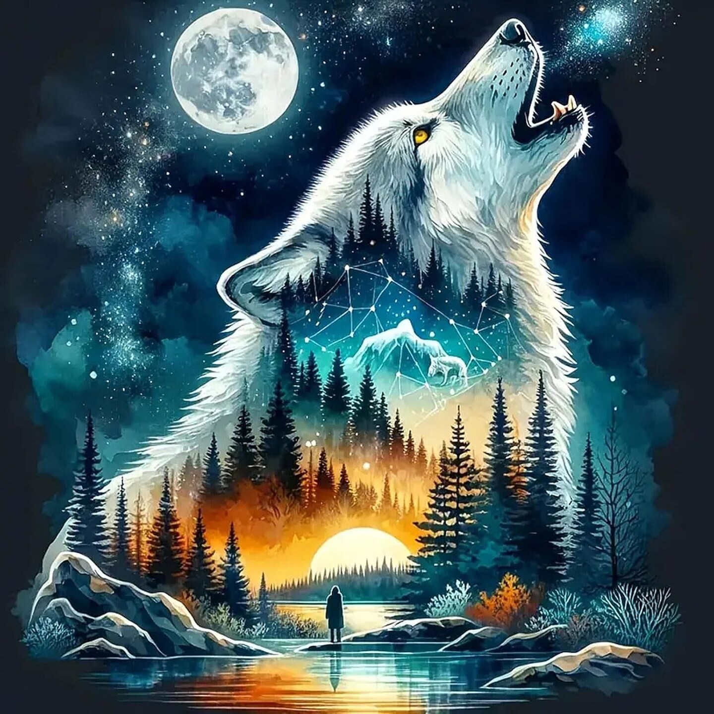 5D Forest Wolf Diamond Art Kits for Adults | Michaels